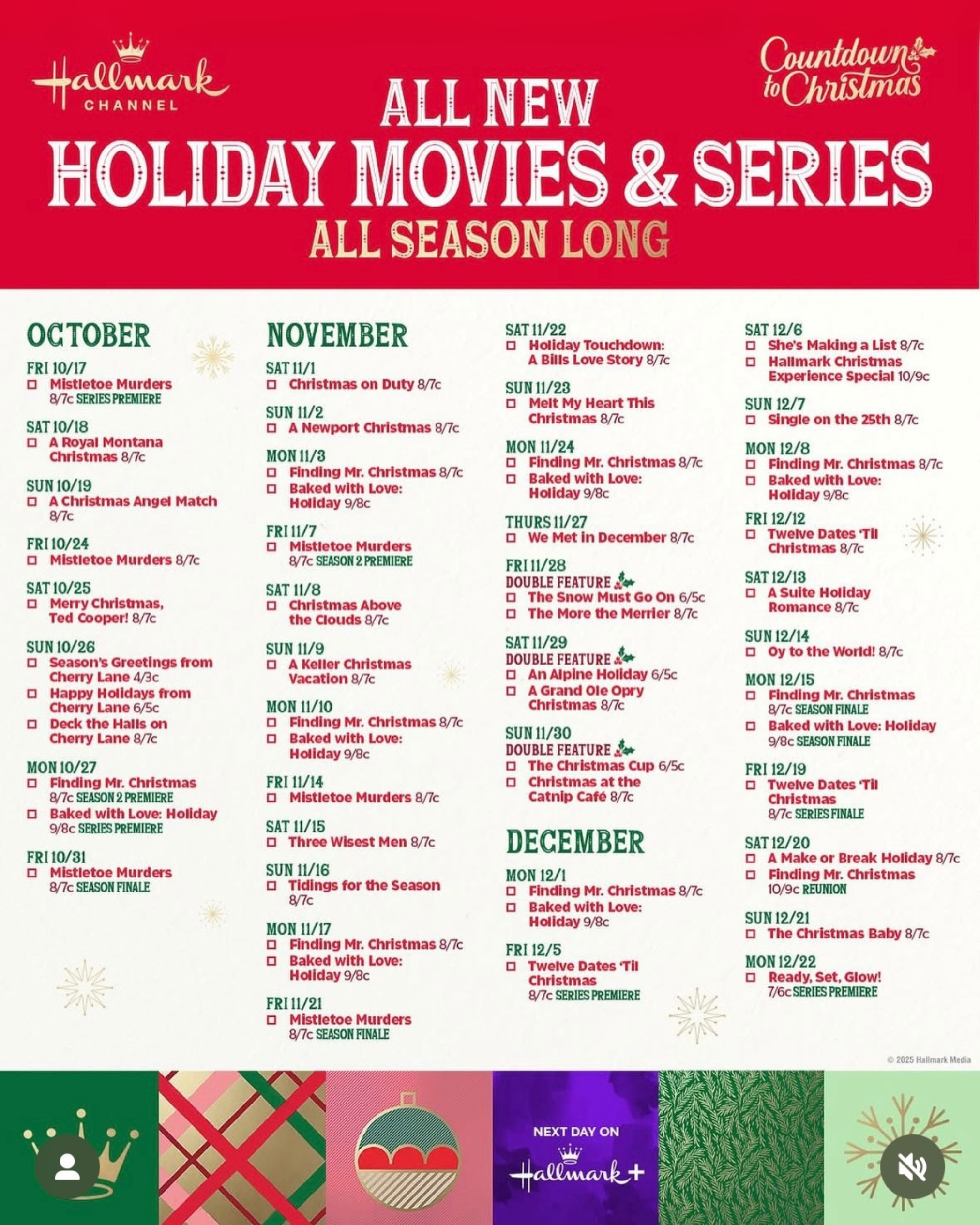 Hallmark Channel’s 2025 Countdown to Christmas – lovetvmovies.ca