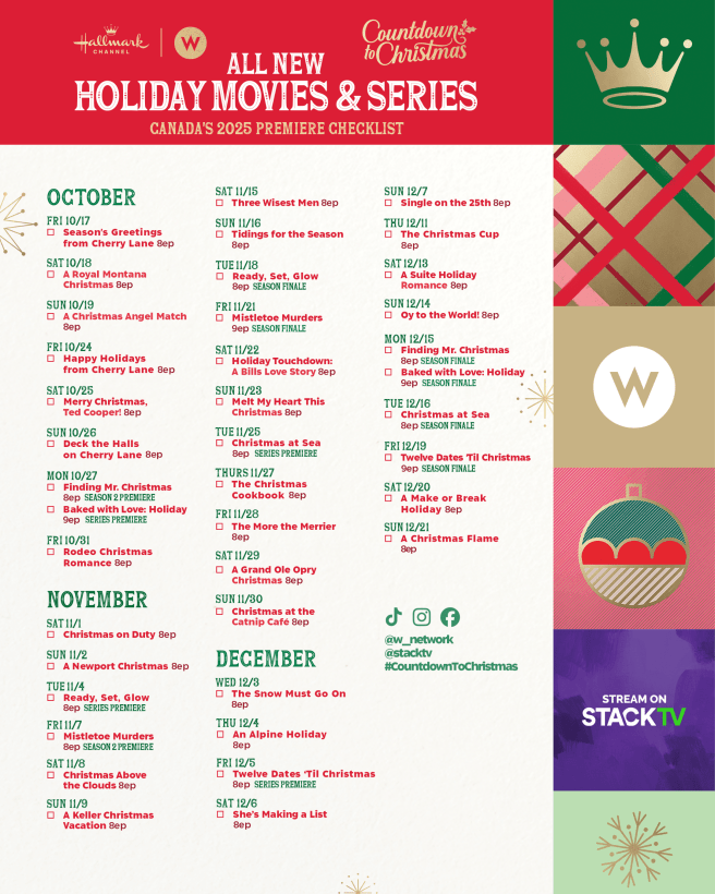 W Network’s Countdown to Christmas – lovetvmovies.ca